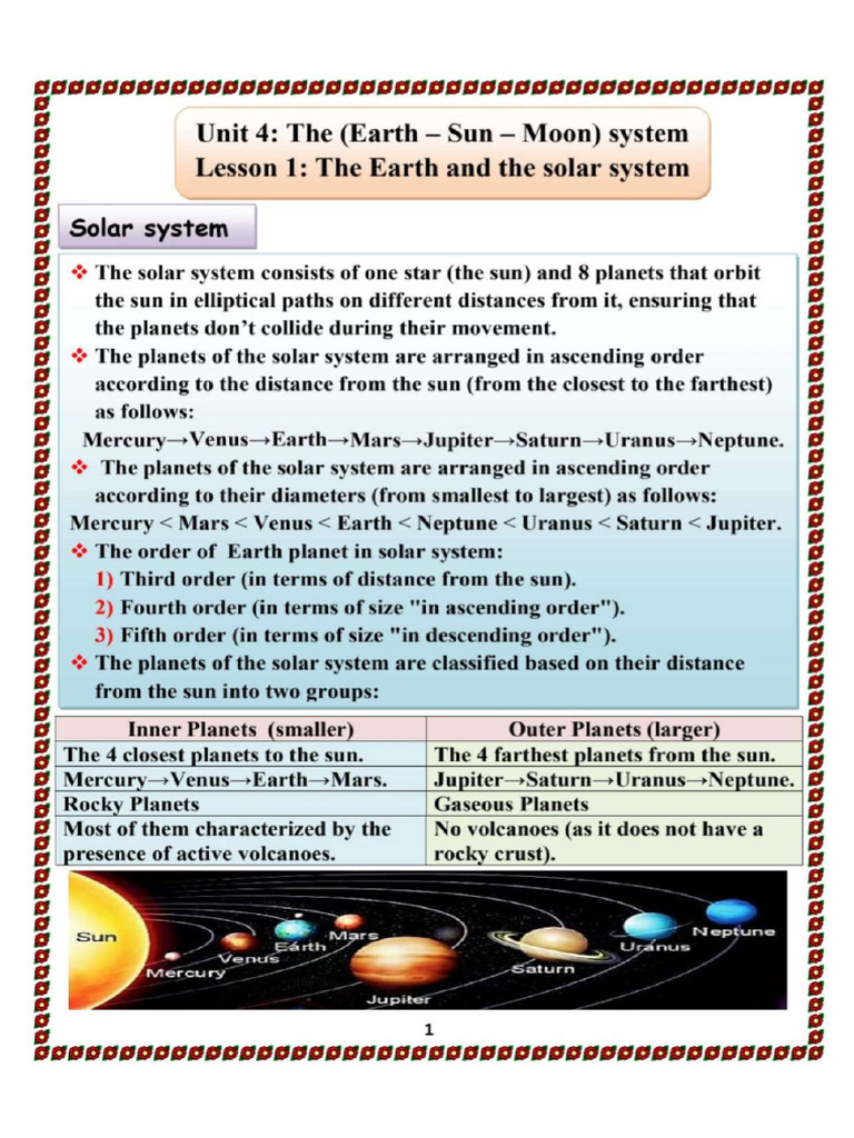 The Earth and The Solar System | PDF