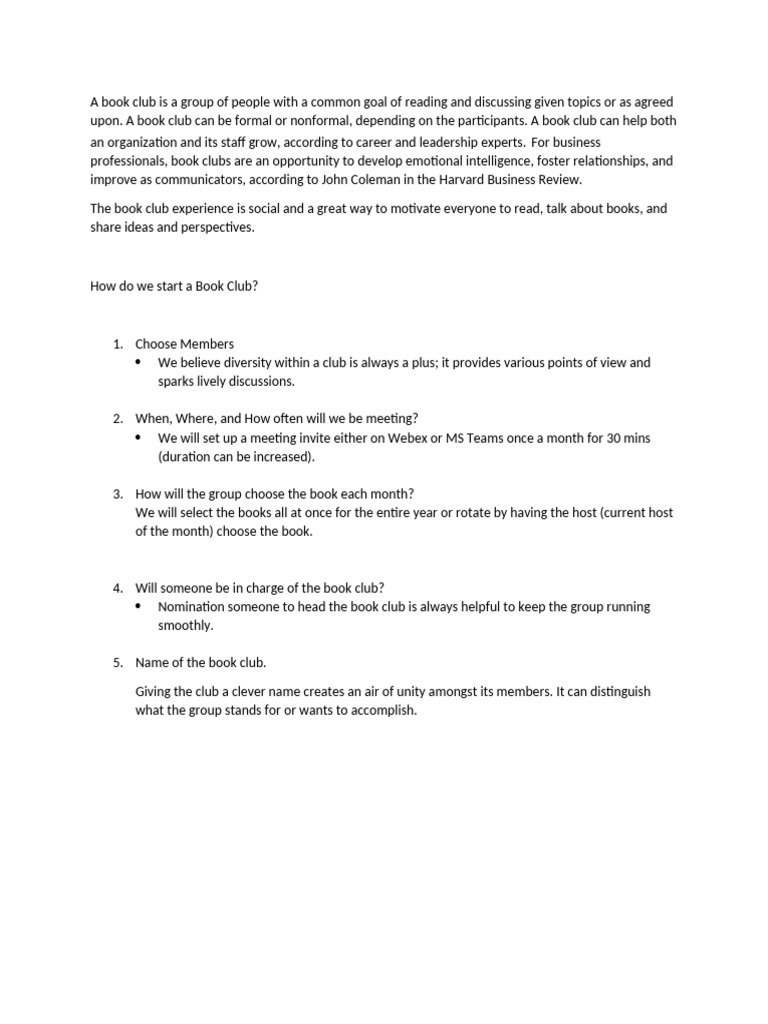 Description - Book Club | PDF
