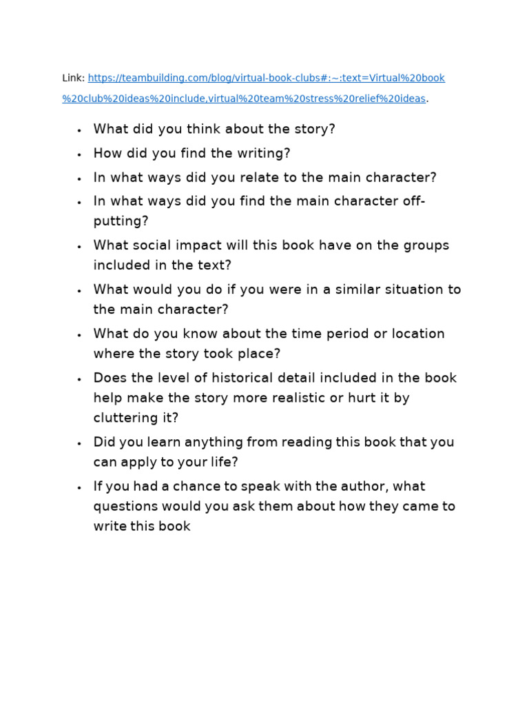 For The Book Club | PDF