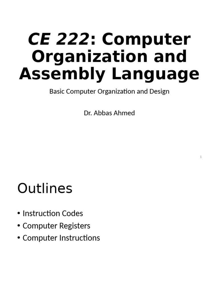 Lecture8 CompOrg&Design IntrCodes CompRegs Instructions Fall2022 | PDF | Computing | Computer ...