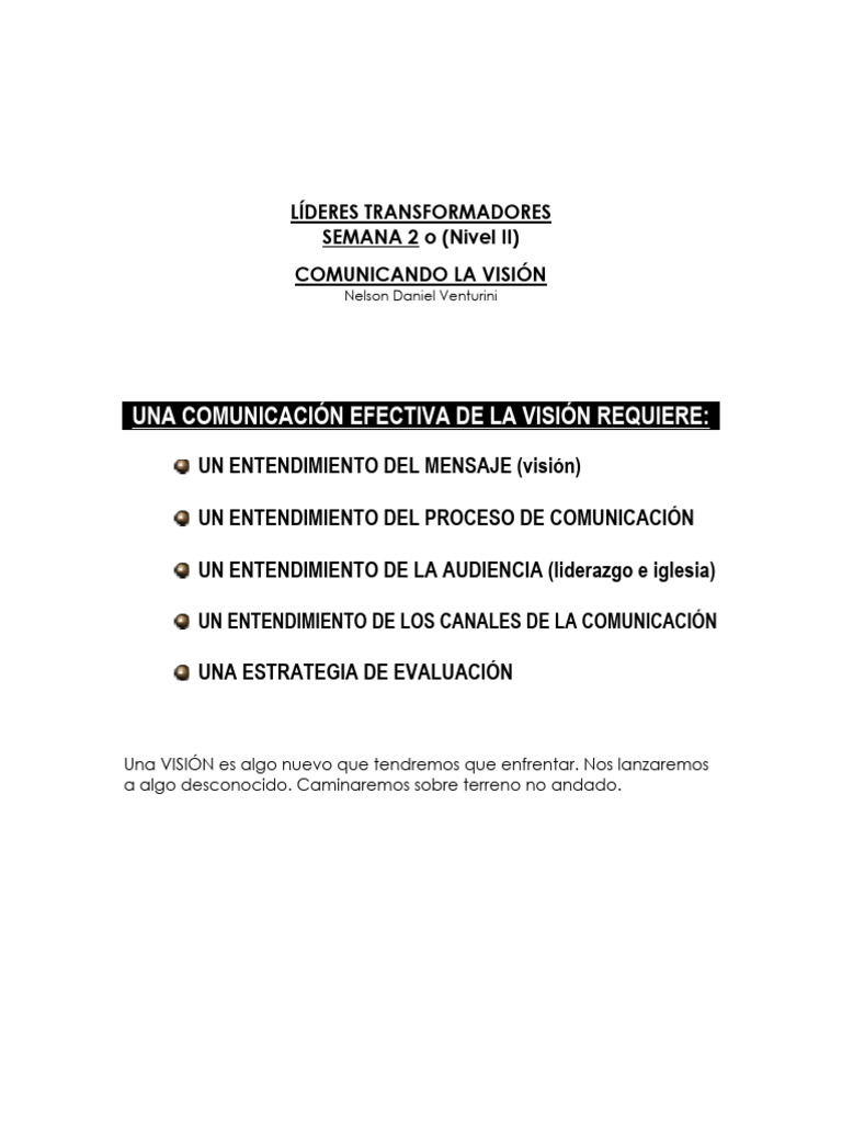 Comunicación Efectiva de la Visión | PDF | Comunicación