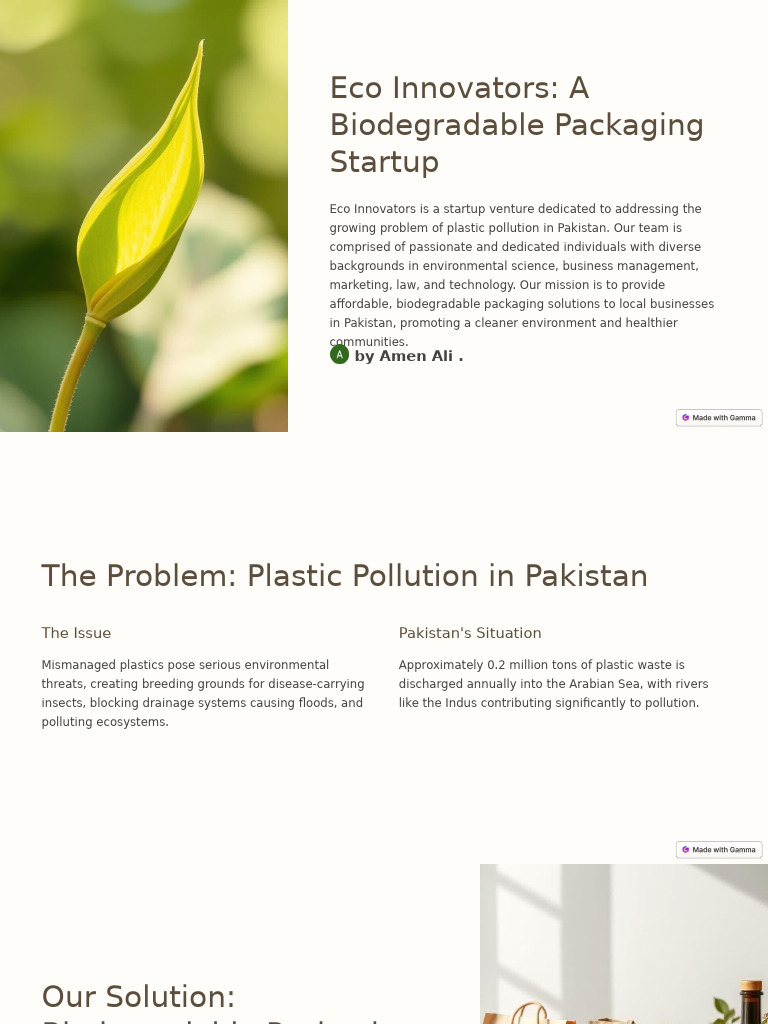 Biodegradable Packaging Solutions in Pakistan | PDF | Plastic ...
