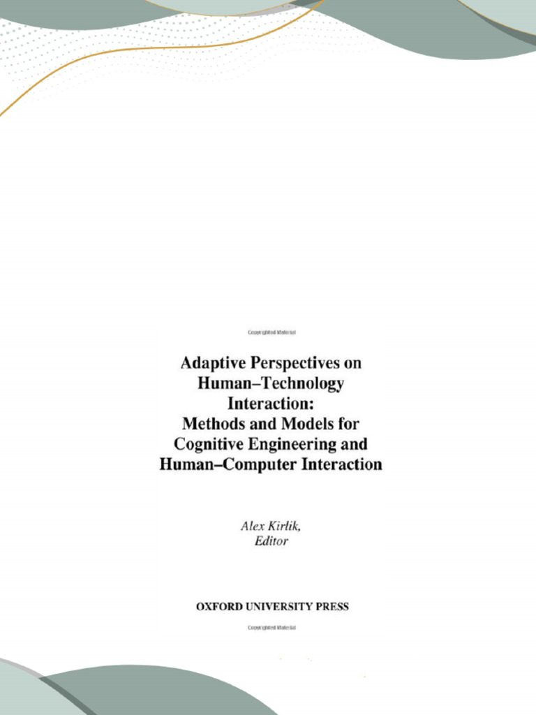 Full Download Adaptive Perspectives On Human Technology Interaction ...