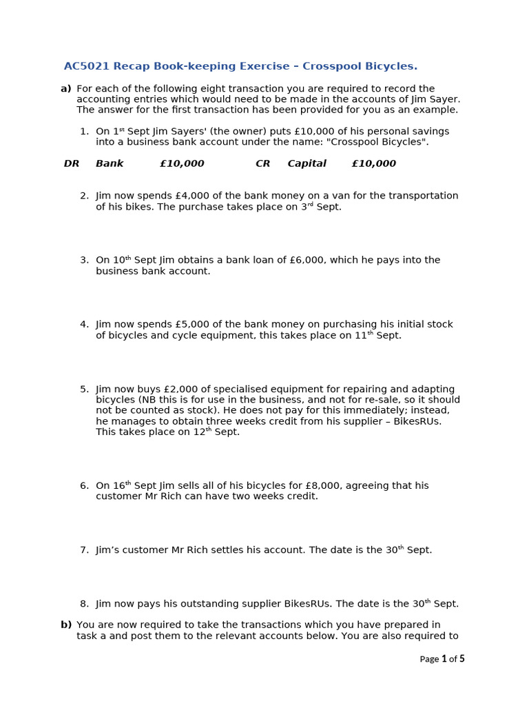 Recap Exercise - Crosspool Bicycles | PDF | Balance Sheet | Economies