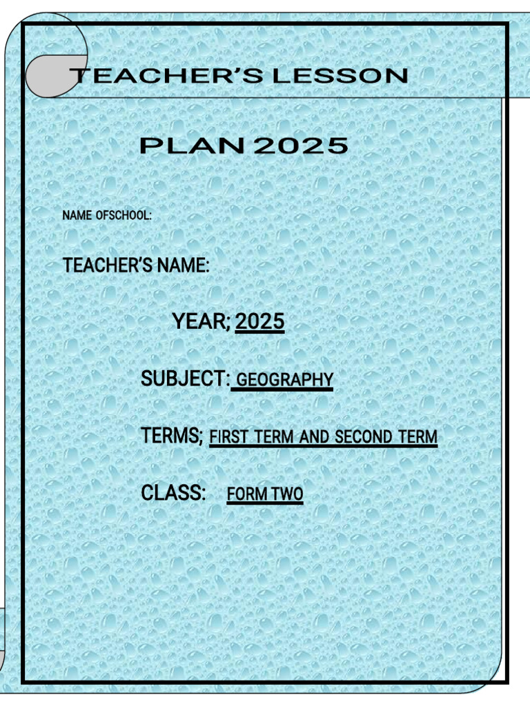 Geography Leson Plan F2 2025 | PDF | Lesson Plan | Cognition
