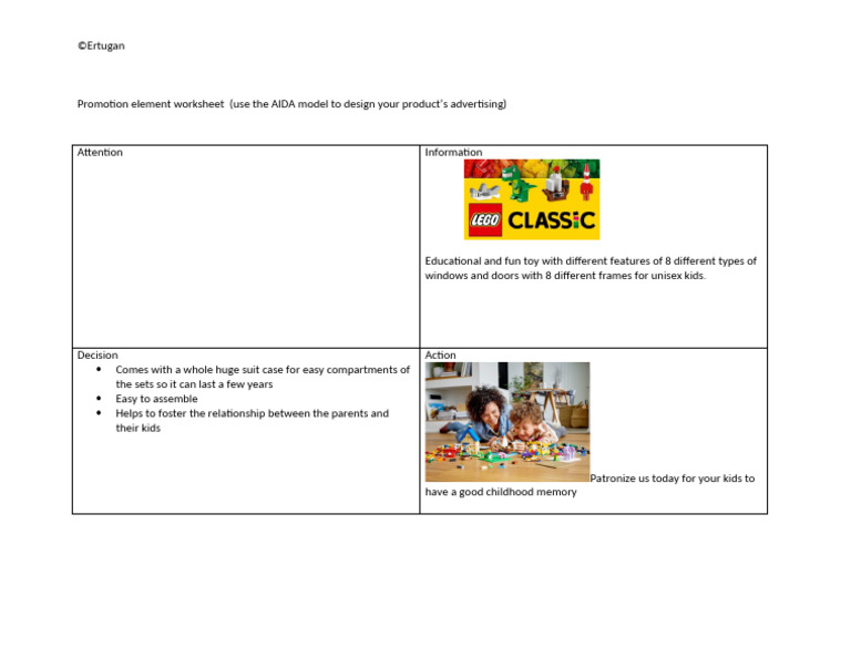 AIDA Worksheet | PDF