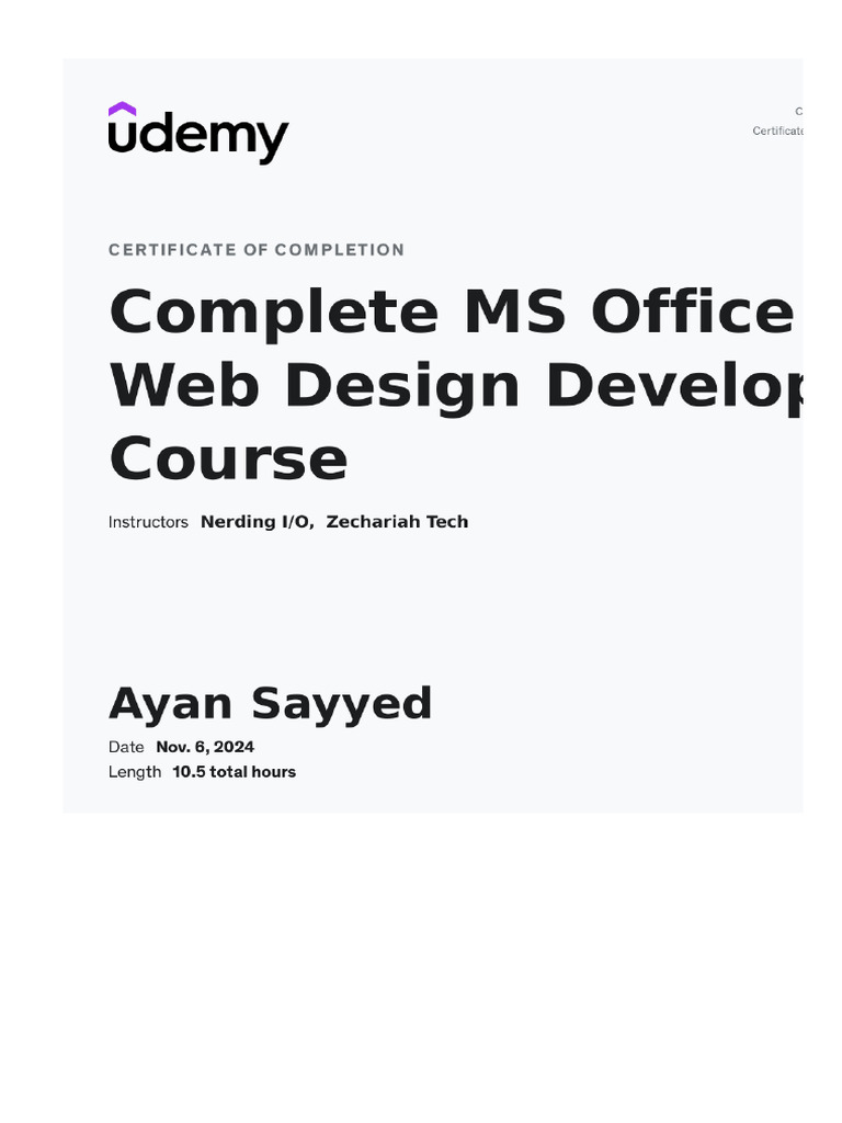 Ms Office Certificate | PDF