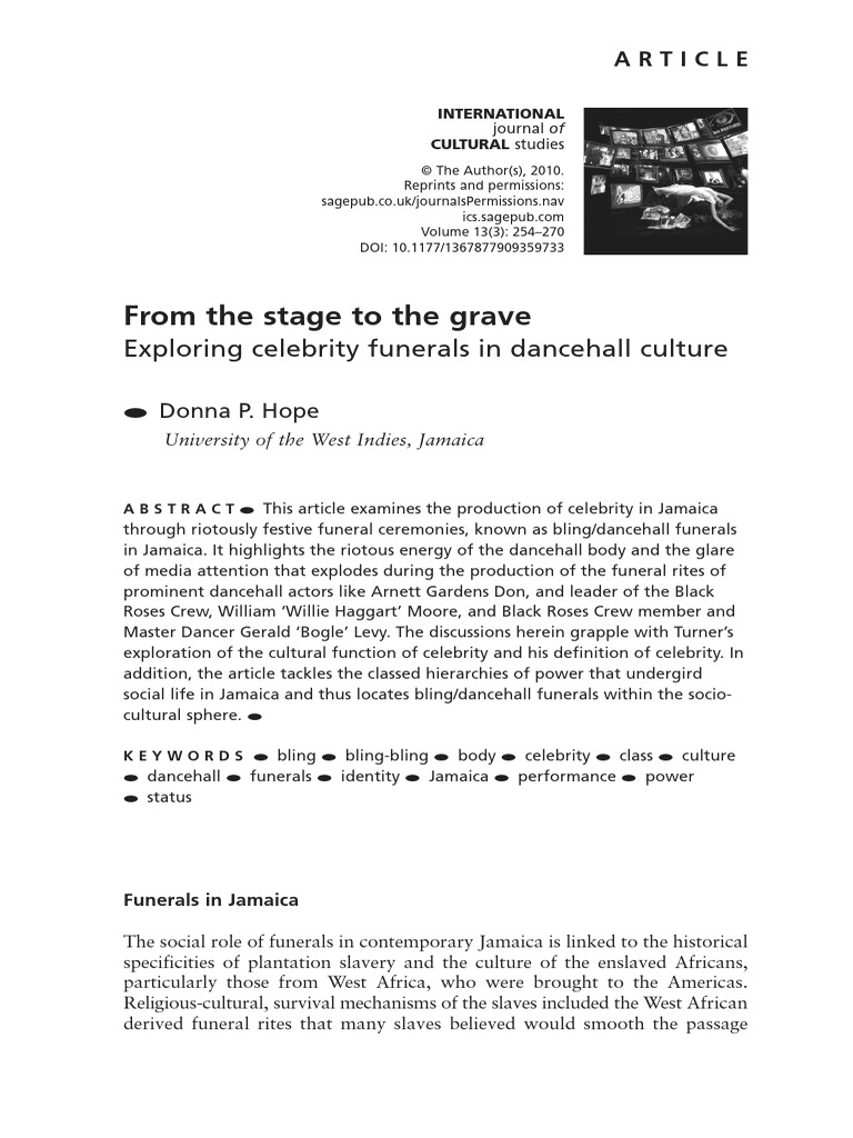 Dancehall Celebrity Funerals | PDF | Rituals | Funeral