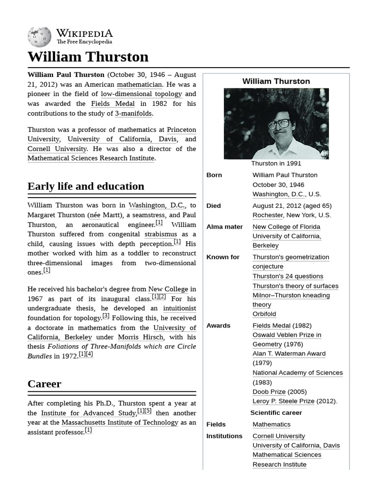 William_Thurston | PDF | Geometry | Topology