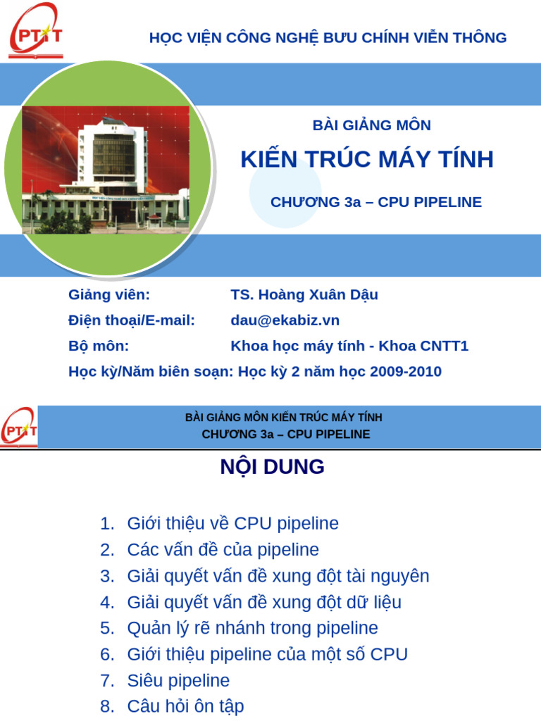 3TC - KTMT - Chuong 3.2 - CPU Pipeline | PDF