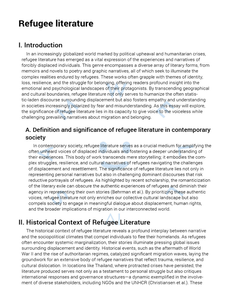 refugee-literature | PDF | Refugee | Narrative