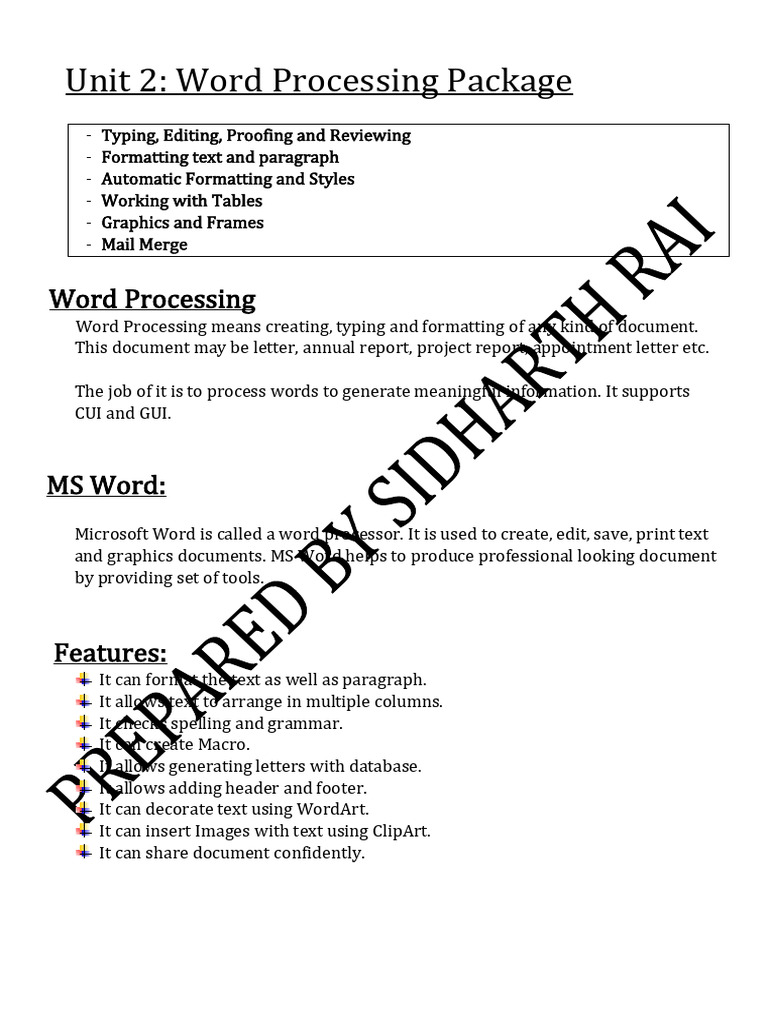 IT UNIT PROCESSING ] | PDF | Microsoft Word | Letter Case