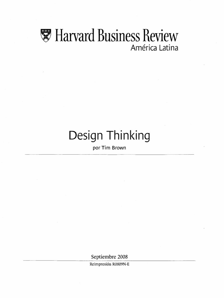 Tim Brown, Design Thinking TT | PDF