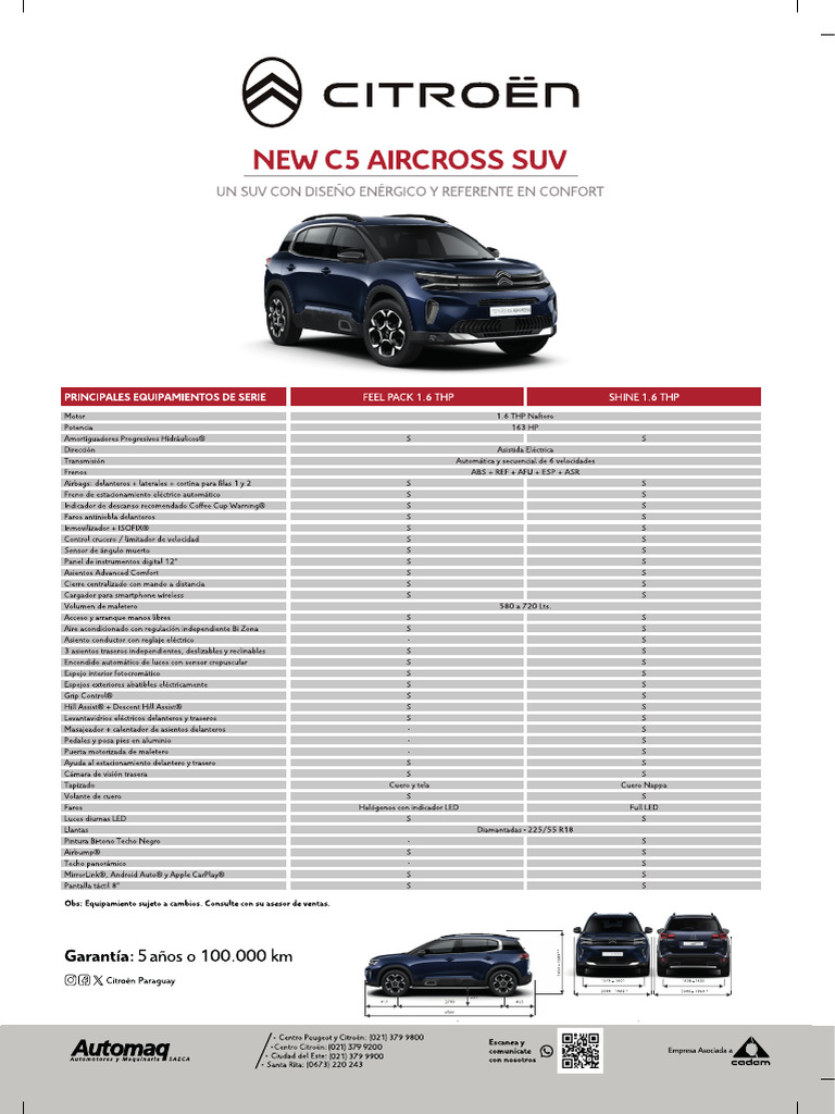 672136ee5107a Ficha-Tecnica-New c5 Aircross Suv Impresion-2024 | PDF