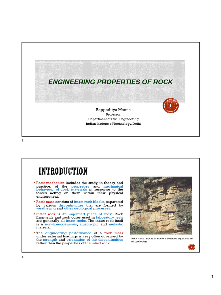 Engineering Properties of Rock Mechanics | PDF | Strength Of Materials ...