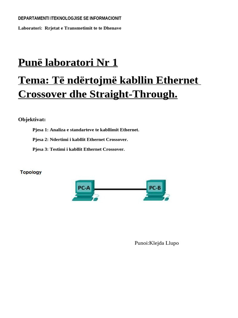 Laborator 1. Rrjeta | PDF