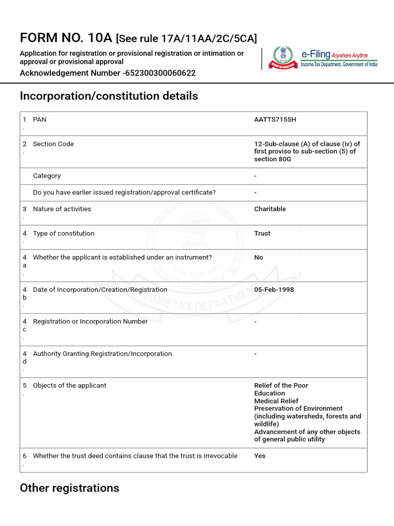 Form 10A_Filed Form (2) | PDF | Taxes | Private Law