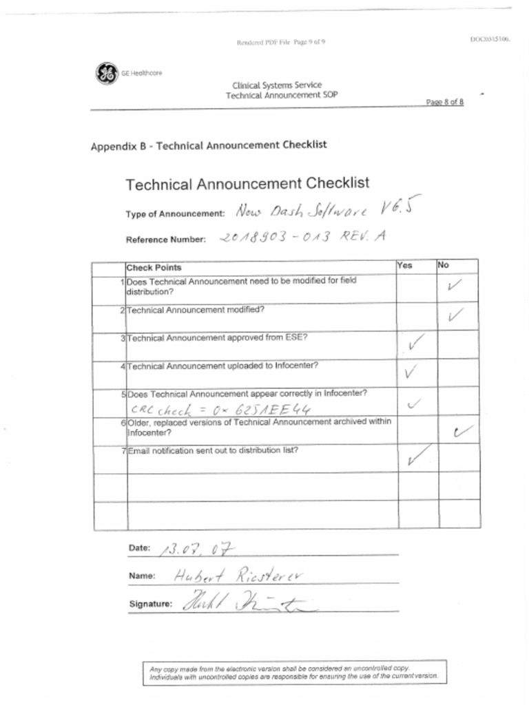 actualizacion dash Checklist | PDF