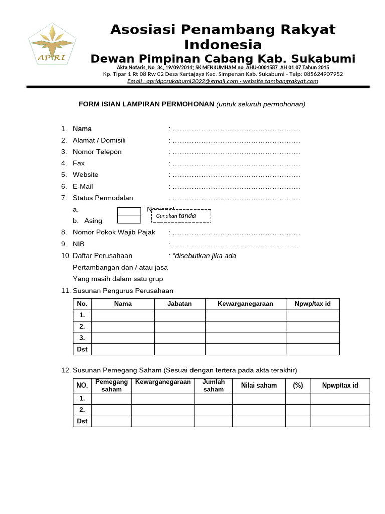 Form Surat Permohonan Ipr | PDF