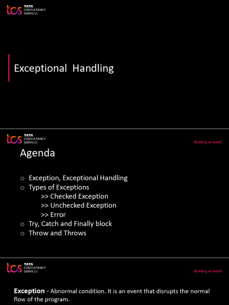 Exceptional Handling 1 3 | PDF
