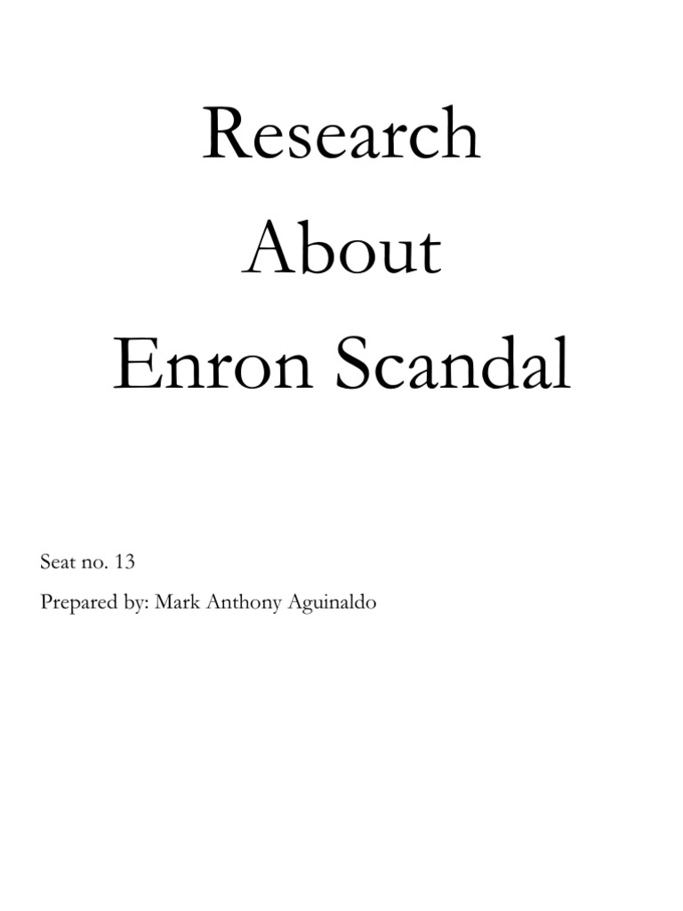 Enron Scandal | PDF | Enron | Off Balance Sheet