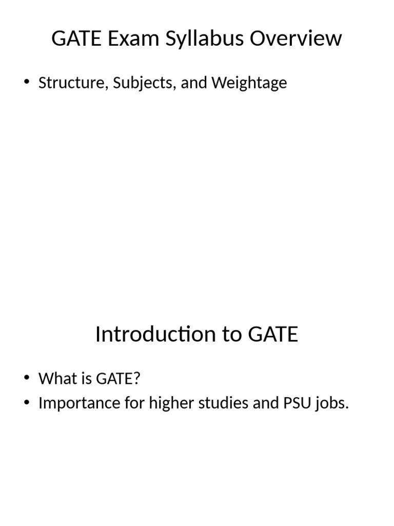 GATE Syllabus Overview | PDF