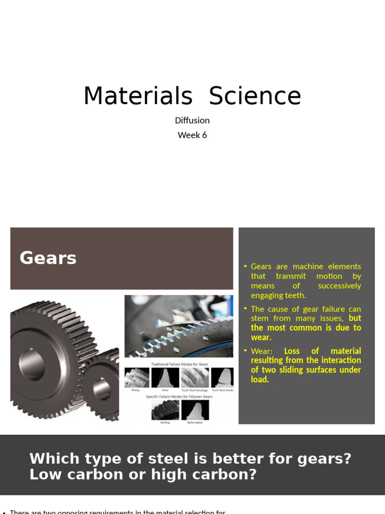 Material Science-Week 6 Diffusion | PDF | Diffusion | Wear