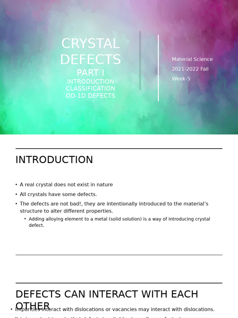 Material Science_ Week 5 Crystal Defects- Part 1 | PDF ...