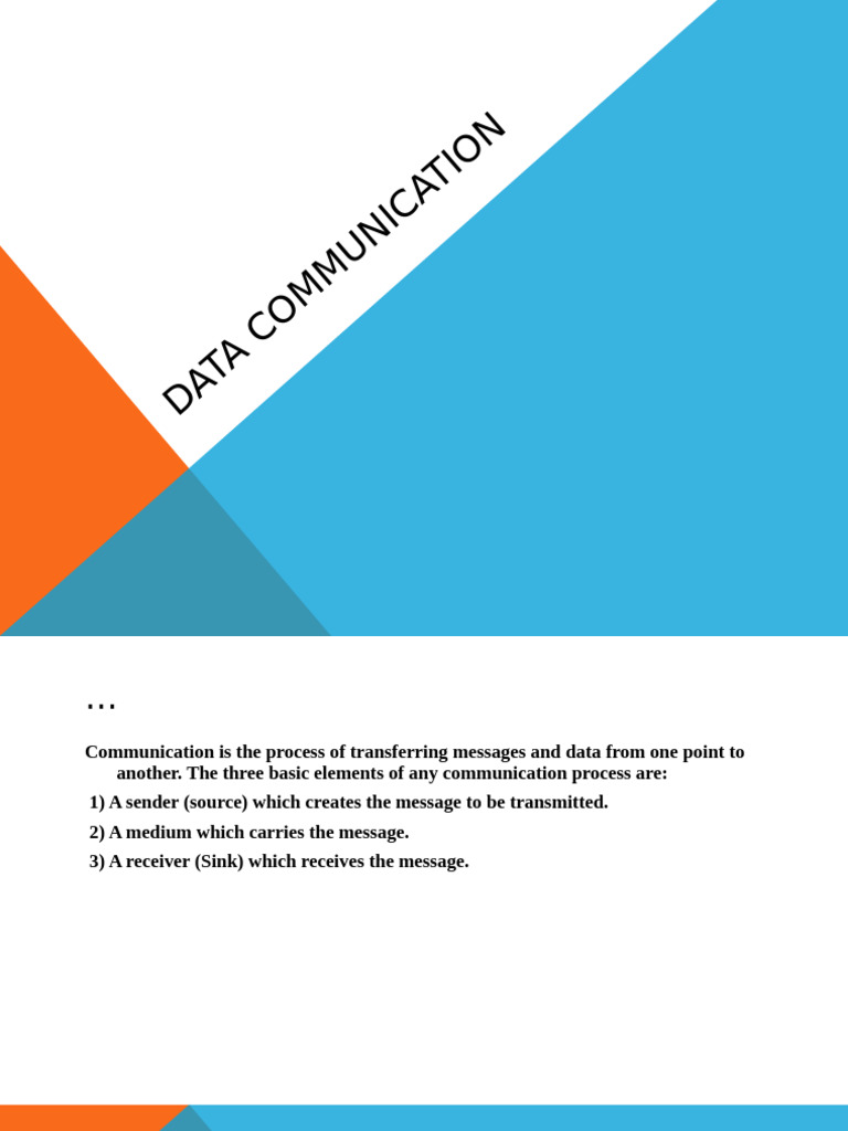 DATA COMMUNICATION | PDF | Transmission Medium | Computer Network