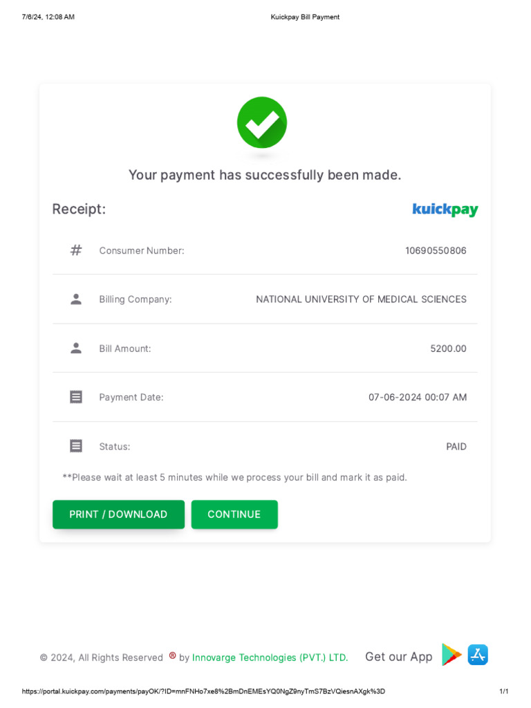 Kuickpay Bill Payment | PDF