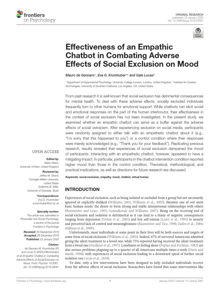 Chatbot Mental Health | PDF | Empathy | Cognitive Behavioral Therapy