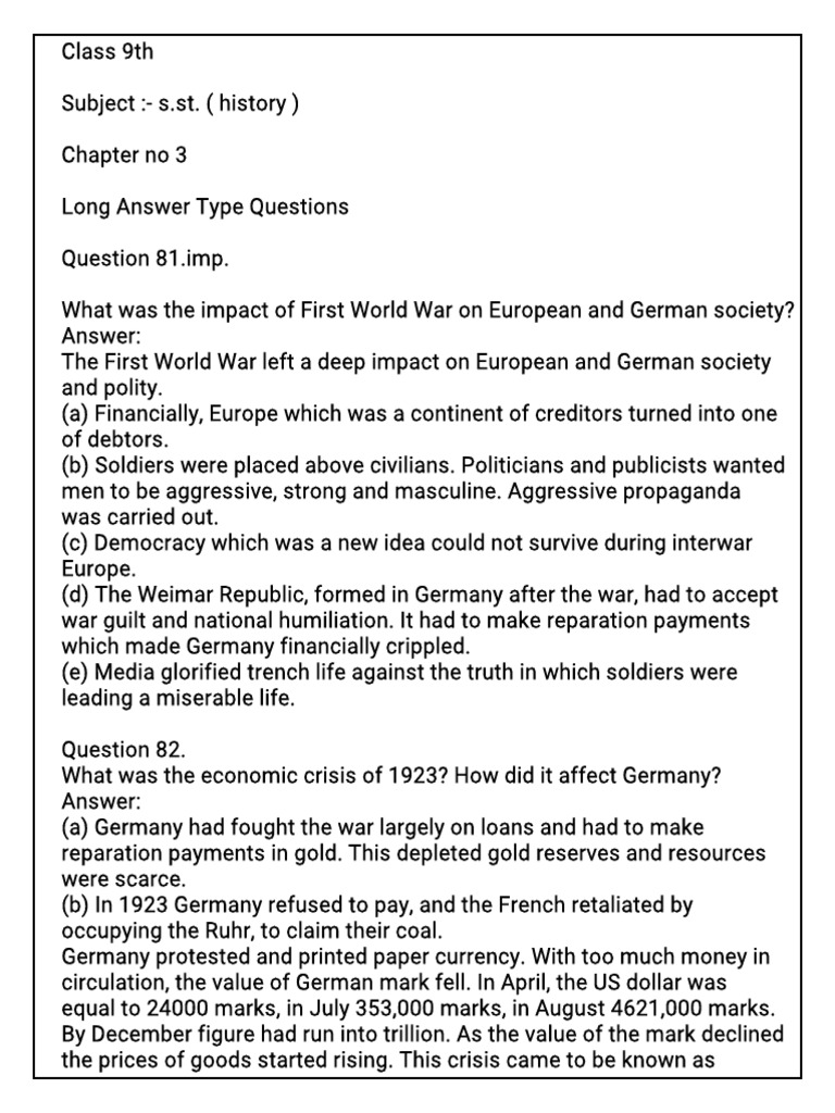 Chapter No 3 Long Questions Answers | PDF