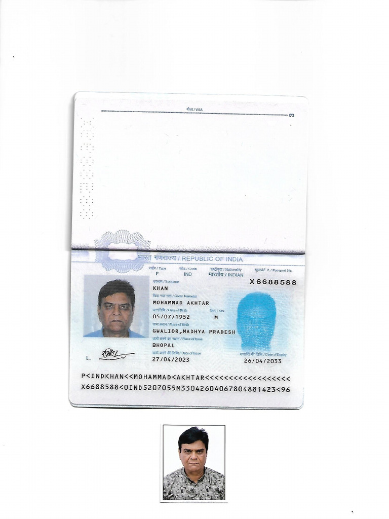 Mohammad Akhtar Khan Passport | PDF