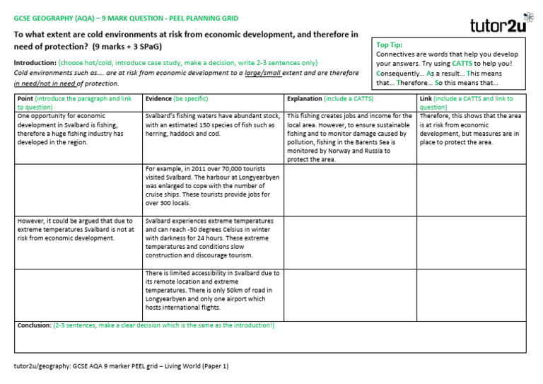 Paper 1 Living World PEEL Grid 3 Cold Environments | PDF | Natural ...