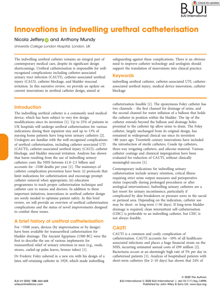 catheter journal | PDF | Biofilm | Catheter