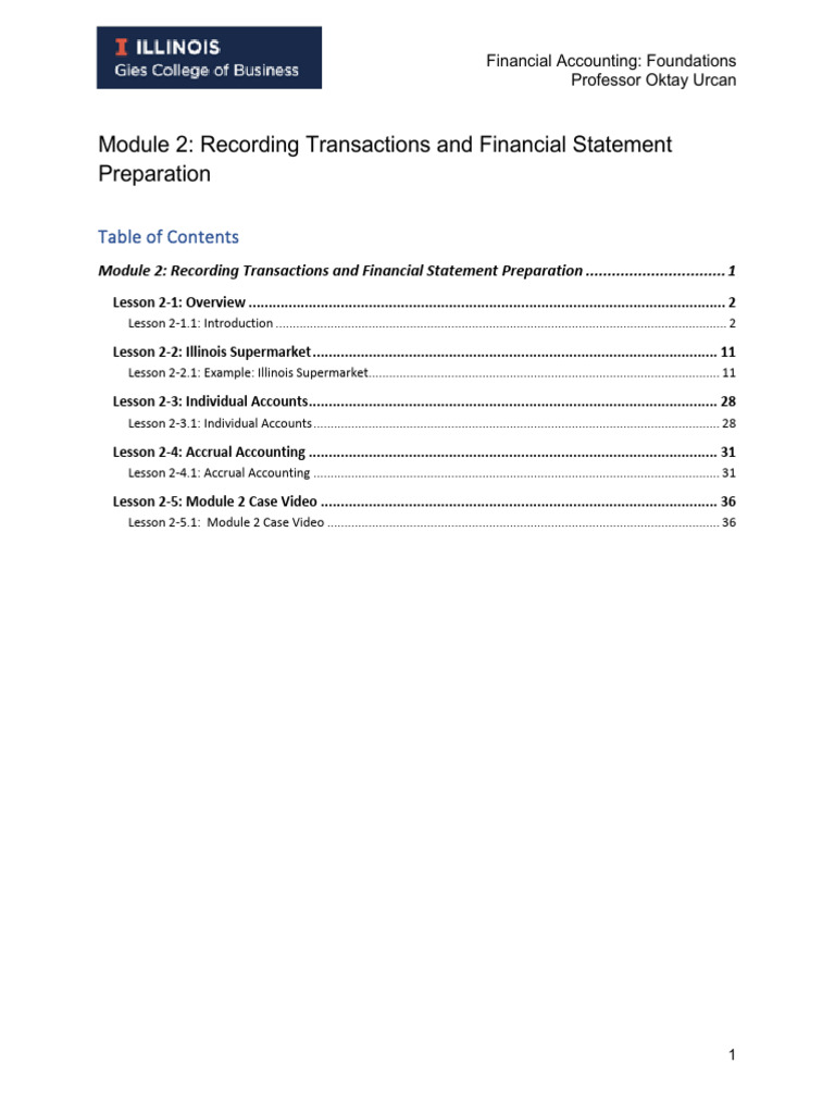 Module 2 Lecture Transcript - Financial Accounting Foundations | PDF | Financial Accounting ...