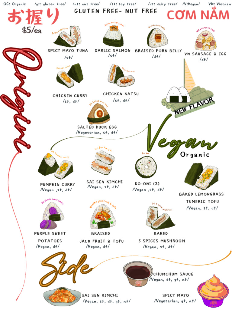 Chumchum Onigiri New Menu | PDF | Veganism | Tofu