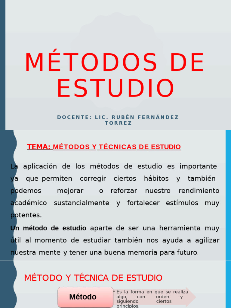 Métodos de Estudio | PDF | Aprendizaje | Habilidades de estudio