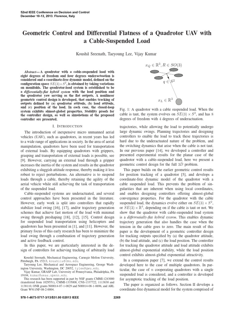 Quadrotor Load Control Dynamics | PDF | Classical Mechanics | Euclidean Vector