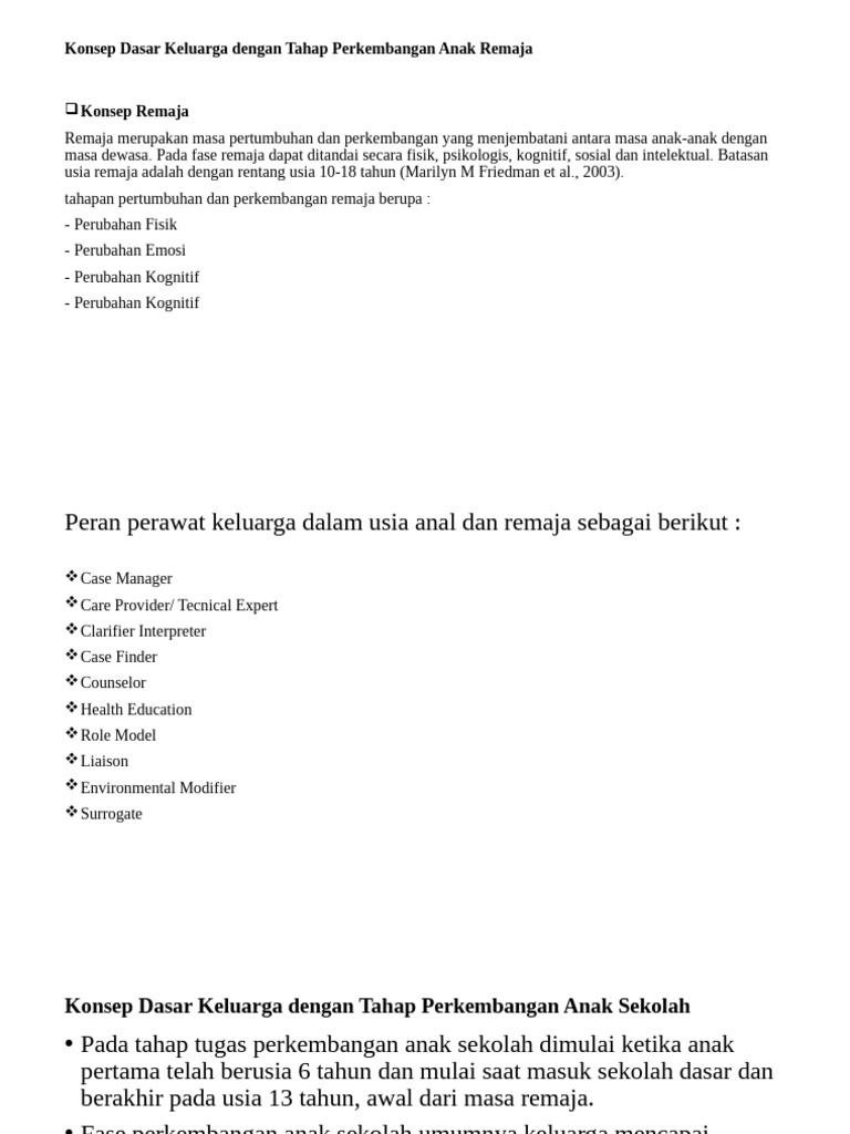 Tahap Perkembangan Keluarga dan Remaja | PDF