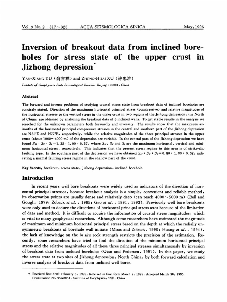 Inversion of breakout data from | PDF | Fault (Geology) | Stress (Mechanics)