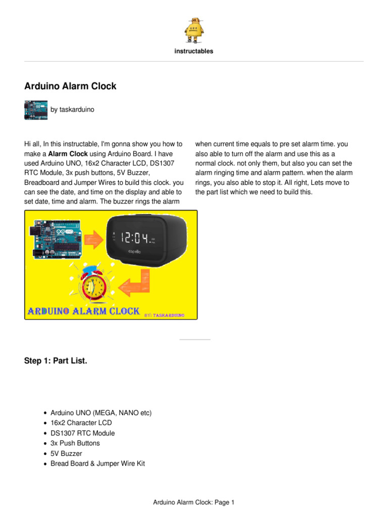 Arduino-Alarm-Clock-3 | PDF | Arduino Arduino-Alarm-Clock-3 | PDF | Arduino