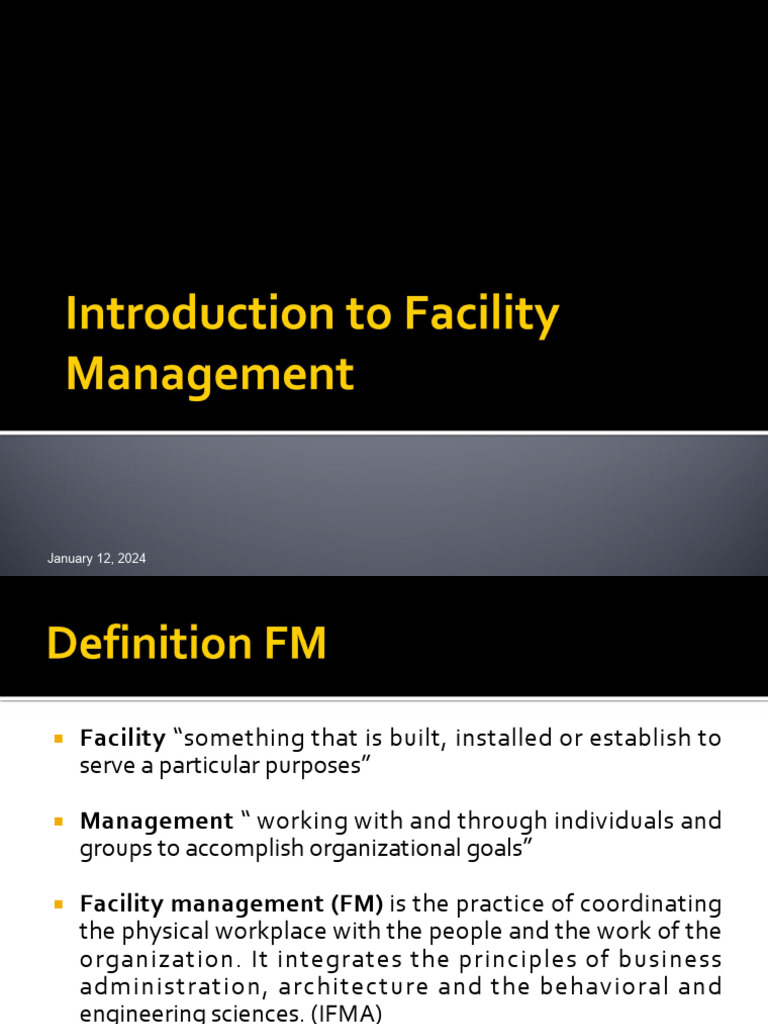 1-Introduction To Facility Management | PDF | Business