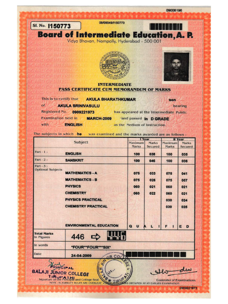 Inter Marksheet (1) | PDF