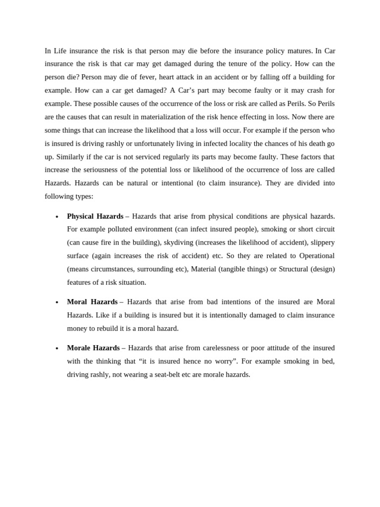 Example of legal hazard | PDF | Insurance | Risk