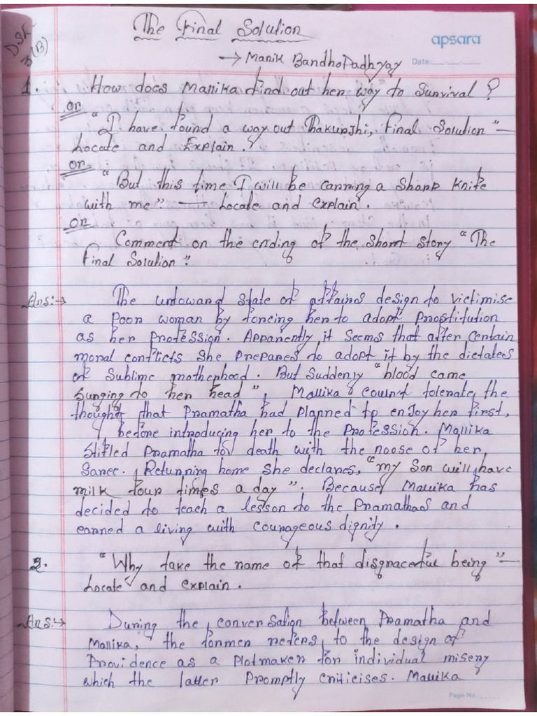 The Final Solution Pdf