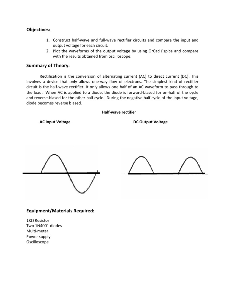 Lab 2 - Rectifier Circuits | PDF