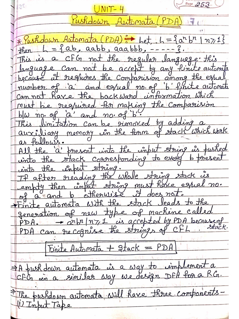 PDA (Unit 4) Notes | PDF