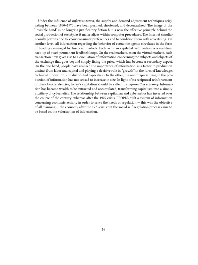 Tiqqun-The-Cybernetic-Hypothesis Are - Na | PDF | Capitalism | Market ...