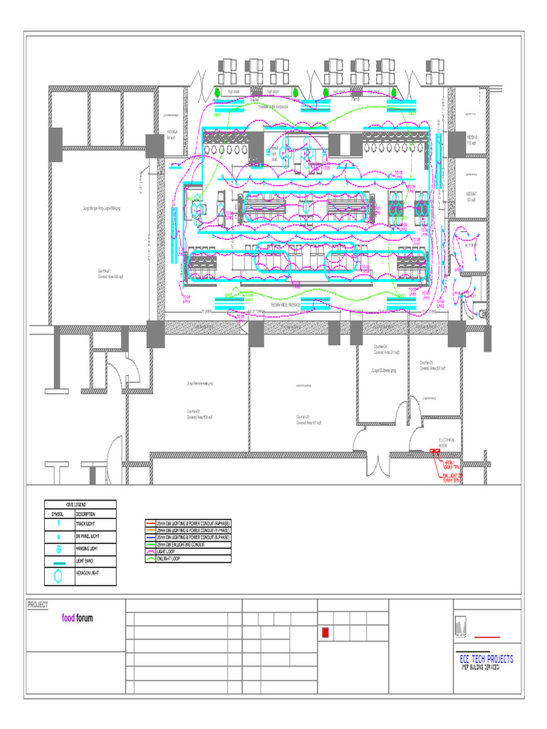 Food Court Lighting Layout Plan | PDF | Engineering | Real Estate